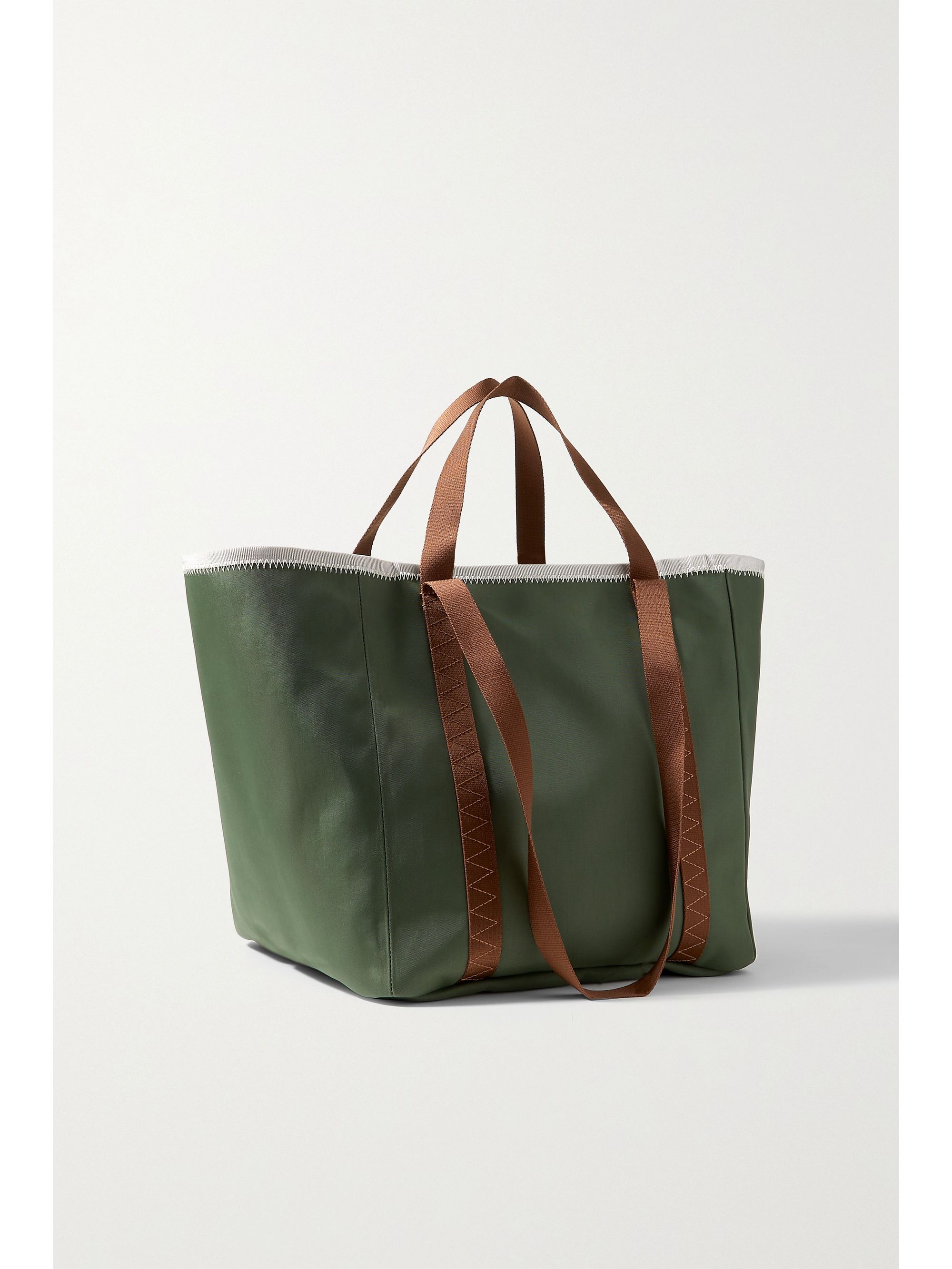 Emerald + 1 JW Anderson grosgrain, PVC and felt-trimmed canvas tote ...