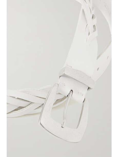 KATE CATE + NET SUSTAIN Exagon braided leather belt | NET-A-PORTER
