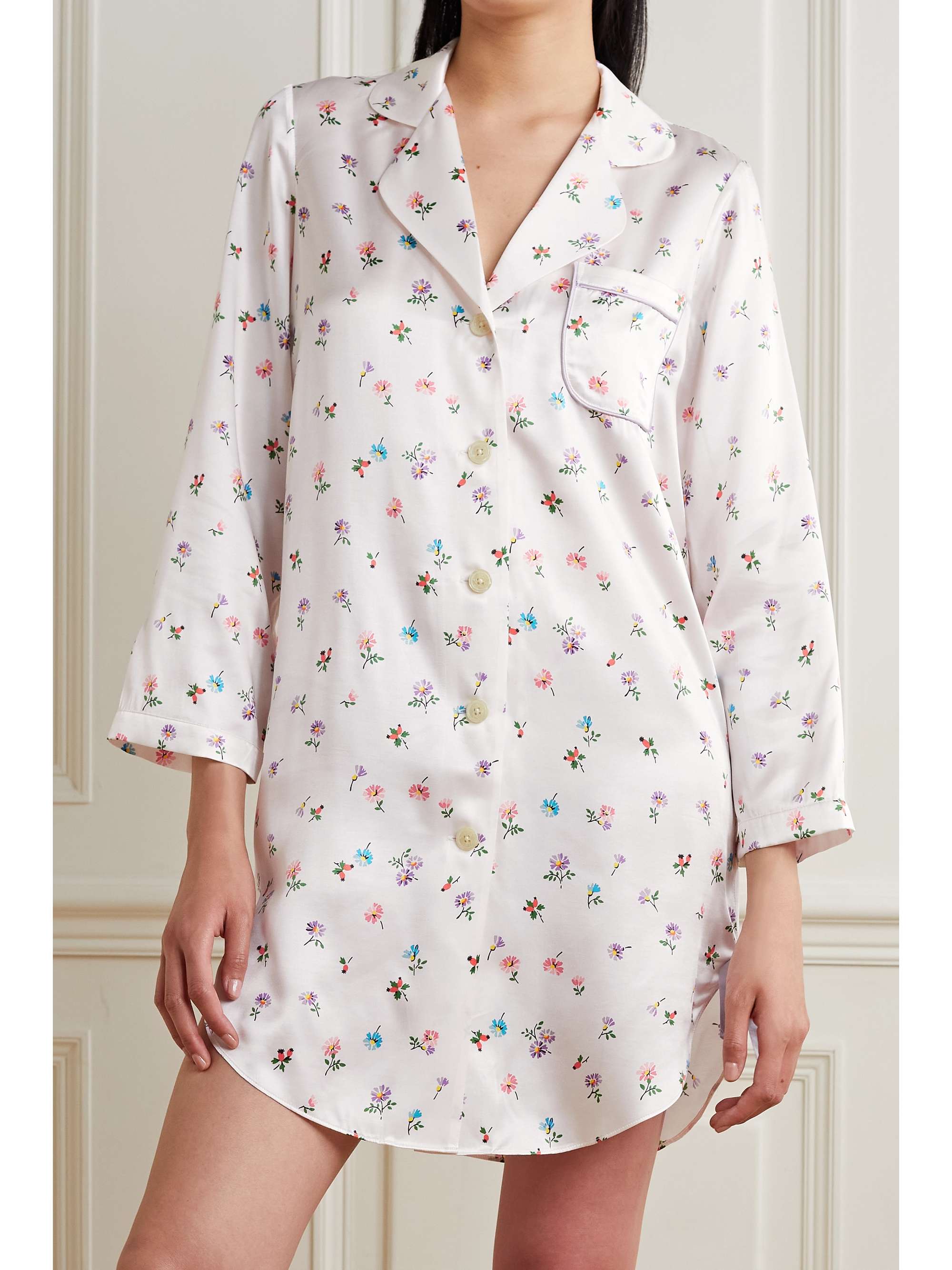 Morgan Lane Jillian Floral Print Satin Nightdress Net A Porter