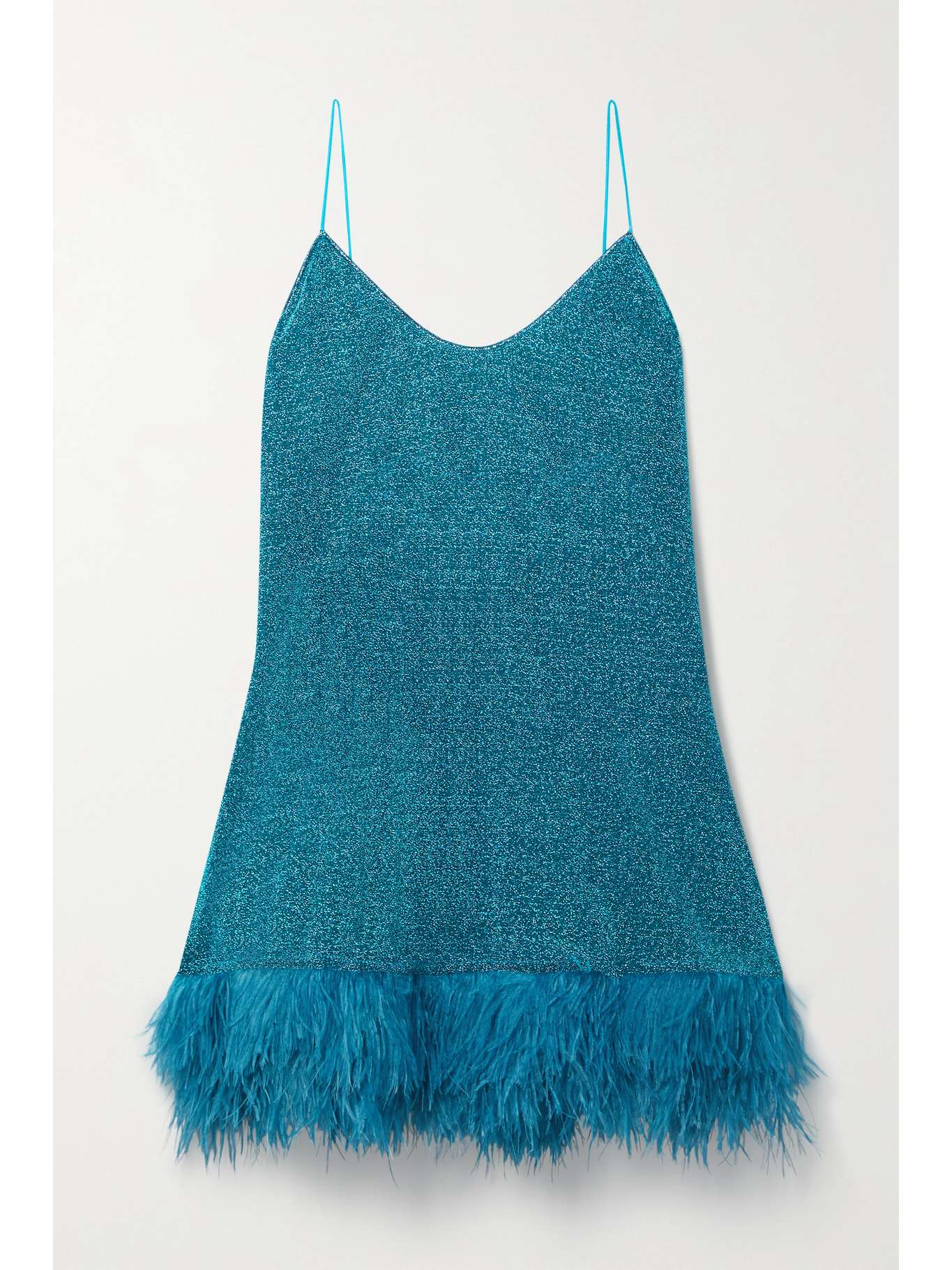 OSÉREE Lumière feather-trimmed stretch-Lurex mini dress | NET-A-PORTER
