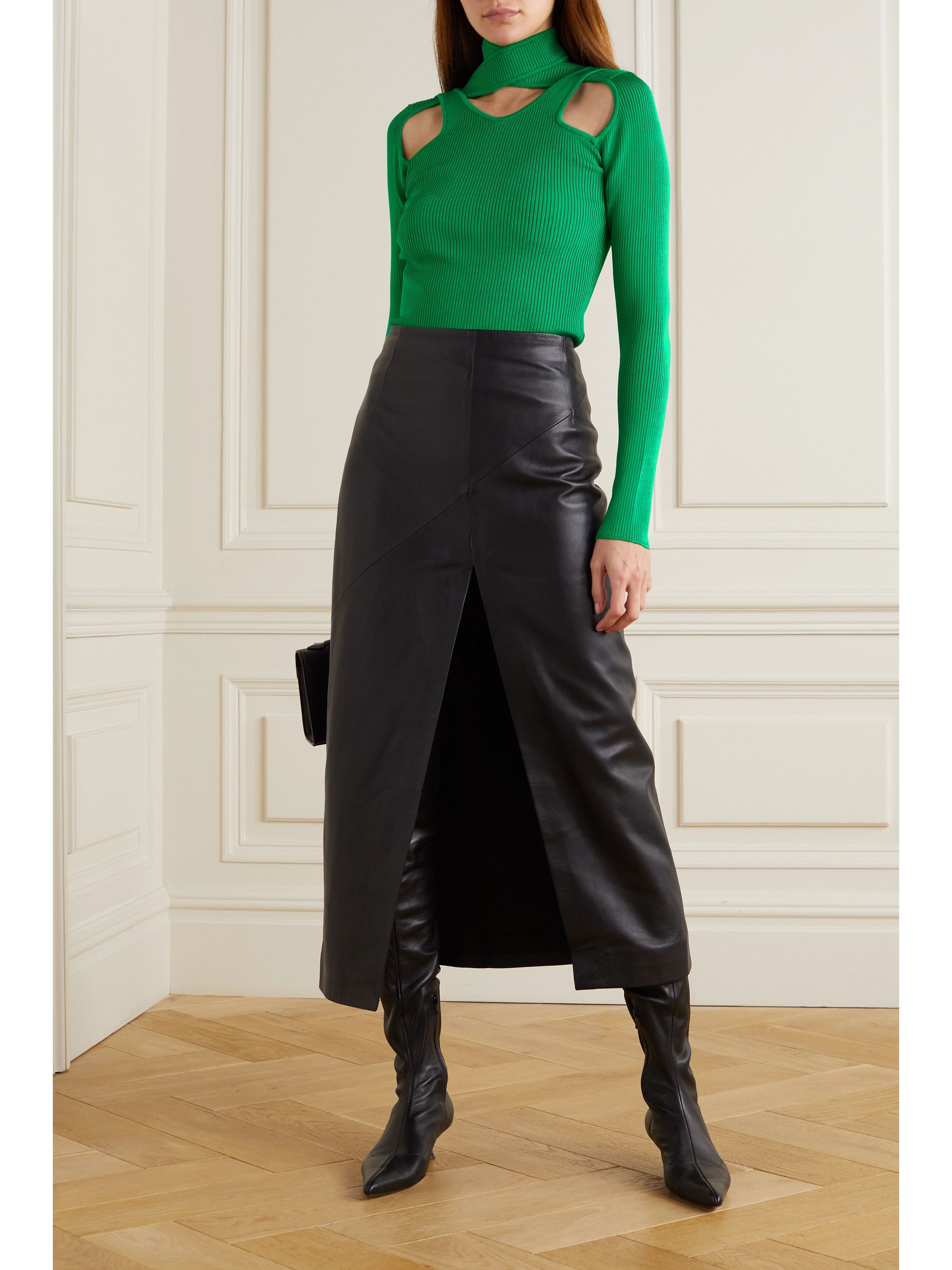Green Cutout ribbed-knit sweater | COPERNI | NET-A-PORTER