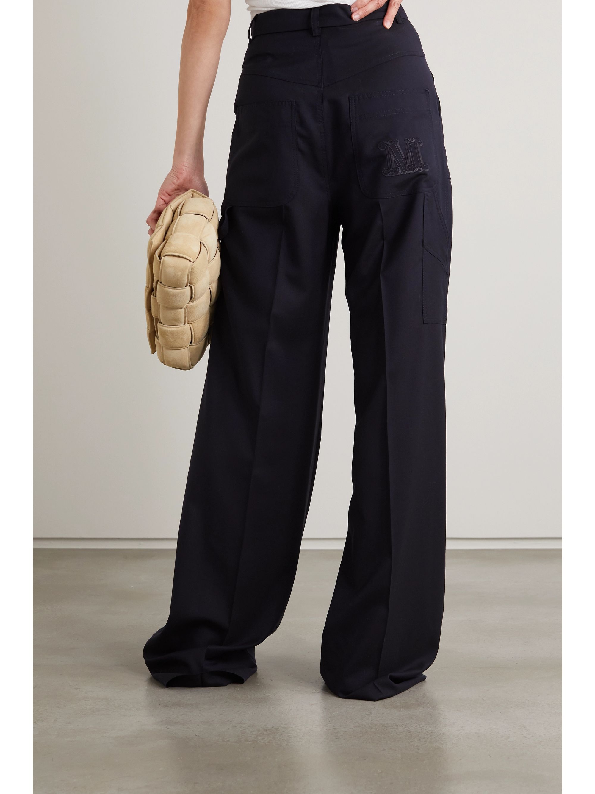 Navy Opera wool-twill wide-leg pants | MAX MARA | NET-A-PORTER