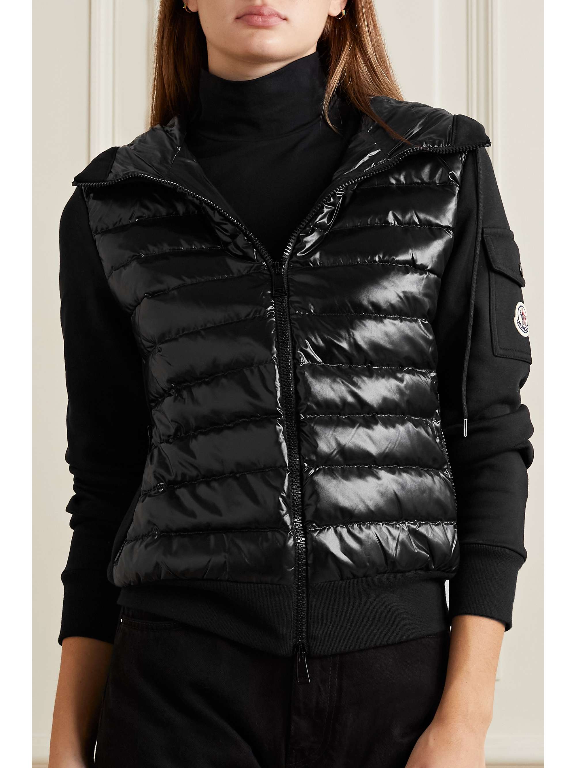 MONCLER Quilted shell and cotton-blend jersey down hooded jacket | NET ...