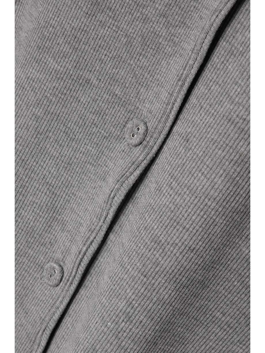 SKIMS Ribbed stretch-modal jersey lounge set - Heather Grey | NET-A-PORTER