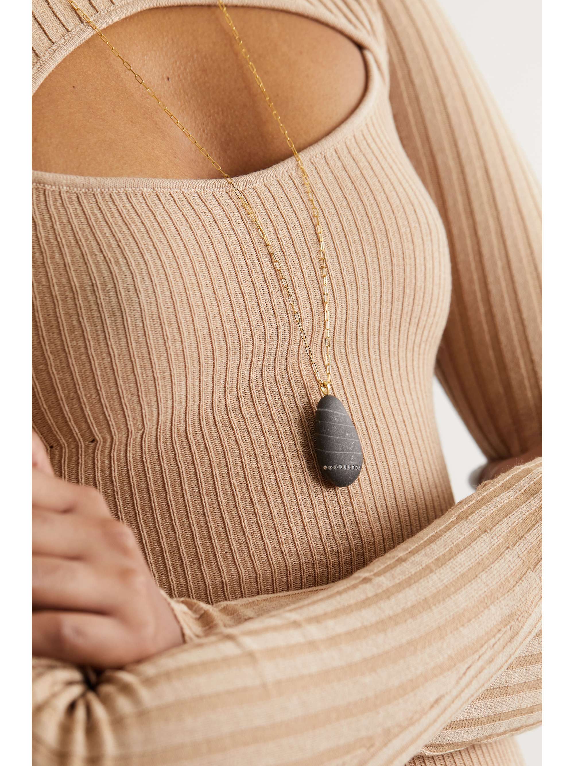 CVC STONES Crow 18-karat gold, stone and diamond necklace | NET-A-PORTER