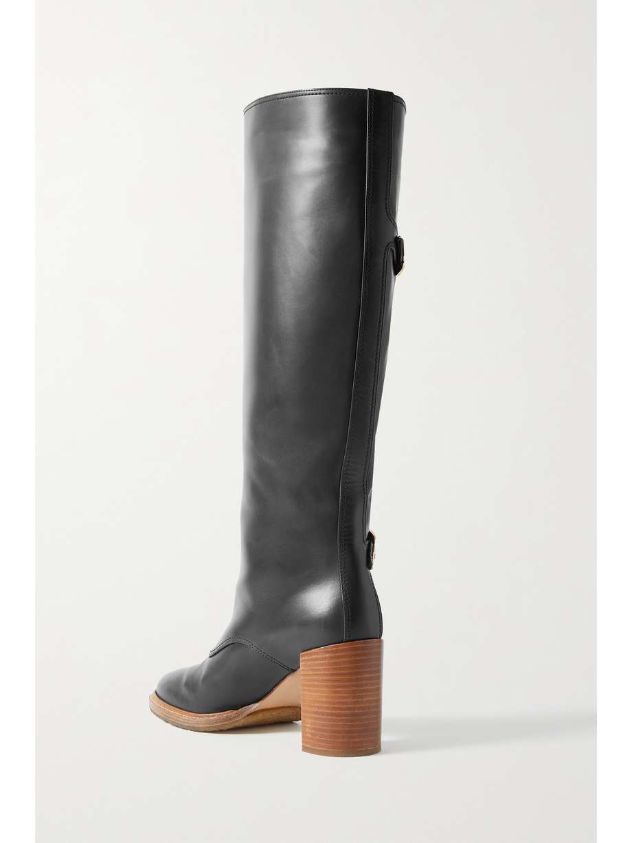 GABRIELA HEARST + NET SUSTAIN Cheech buckled leather knee boots | NET-A ...