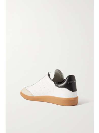 ISABEL MARANT Bryce suede-trimmed perforated leather sneakers | NET-A ...