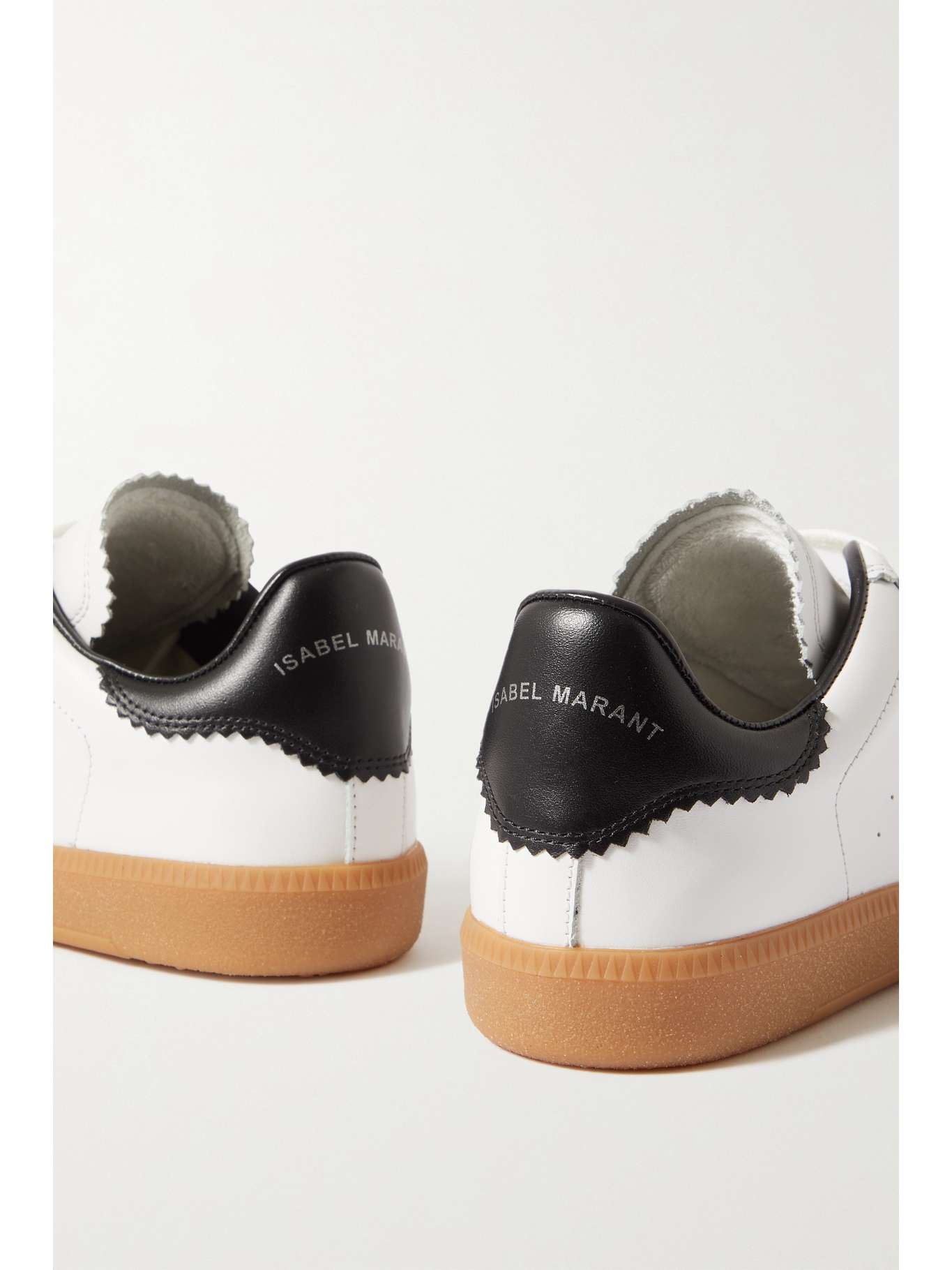 ISABEL MARANT Bryce suede-trimmed perforated leather sneakers | NET-A ...