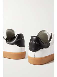ISABEL MARANT Bryce suede-trimmed perforated leather sneakers | NET-A ...