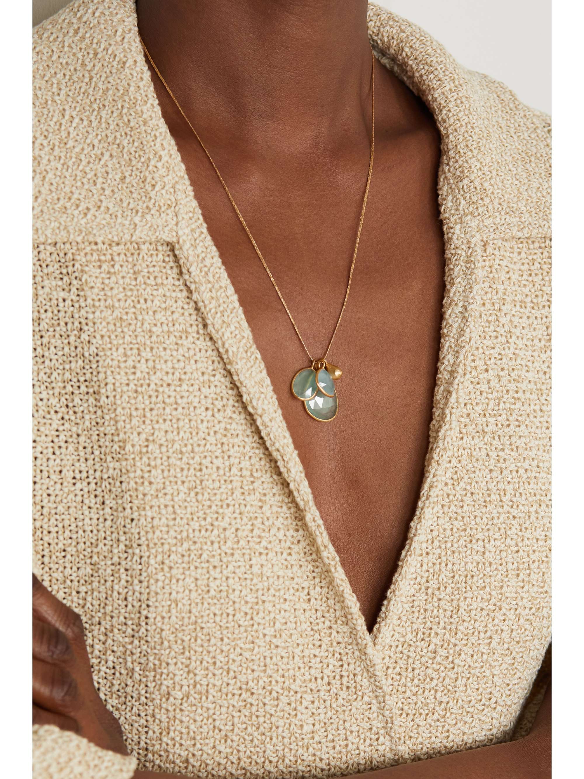 Pippa small aquamarine necklace store