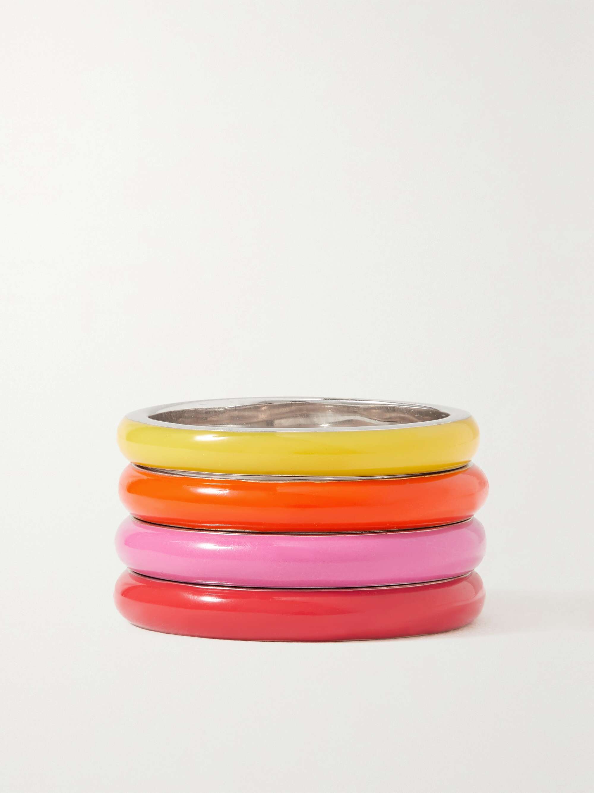 FRY POWERS The Warm Set Unicorn Rainbow set of four sterling silver and ...