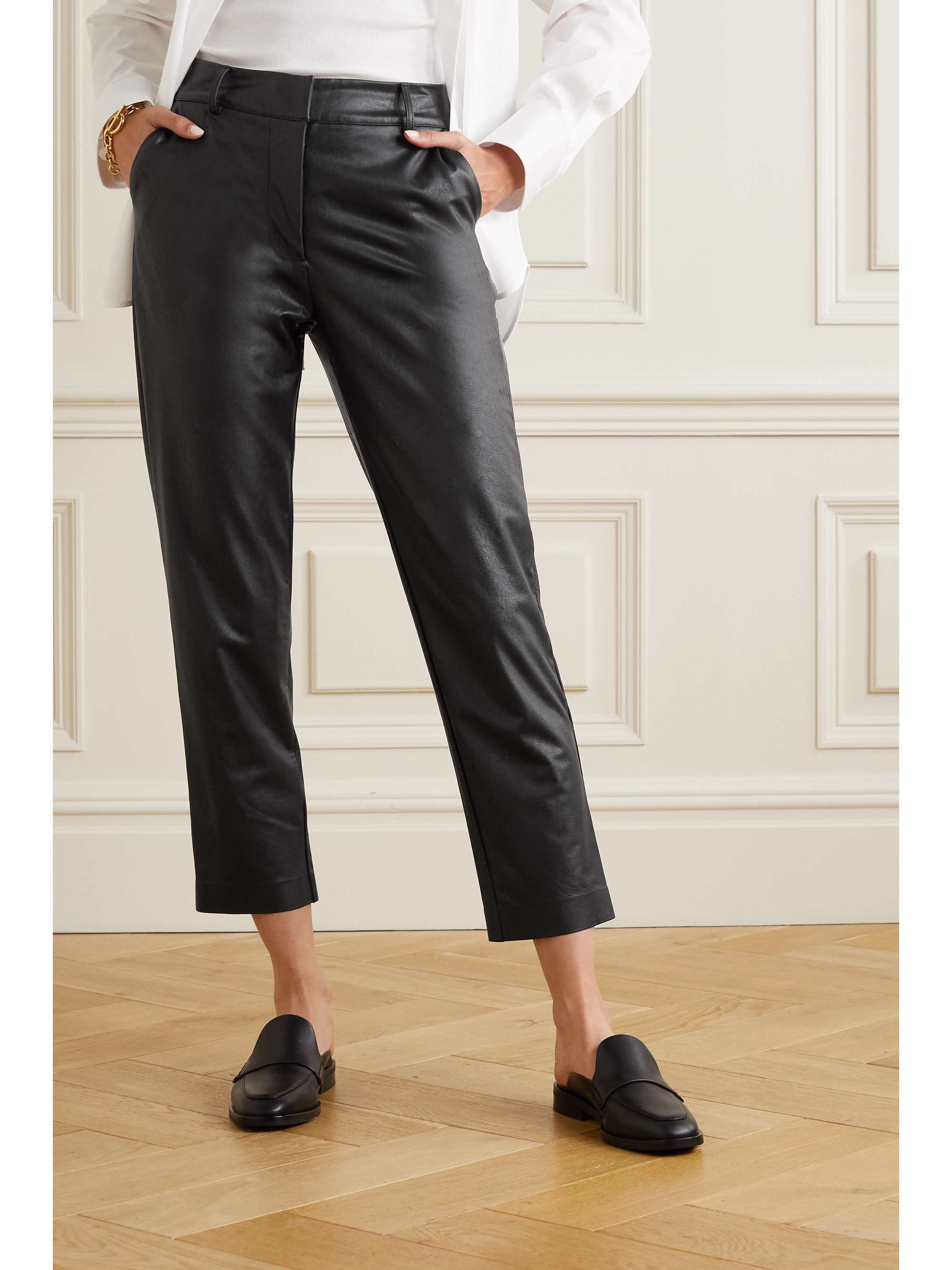 COMMANDO Cropped faux leather straight-leg pants | NET-A-PORTER