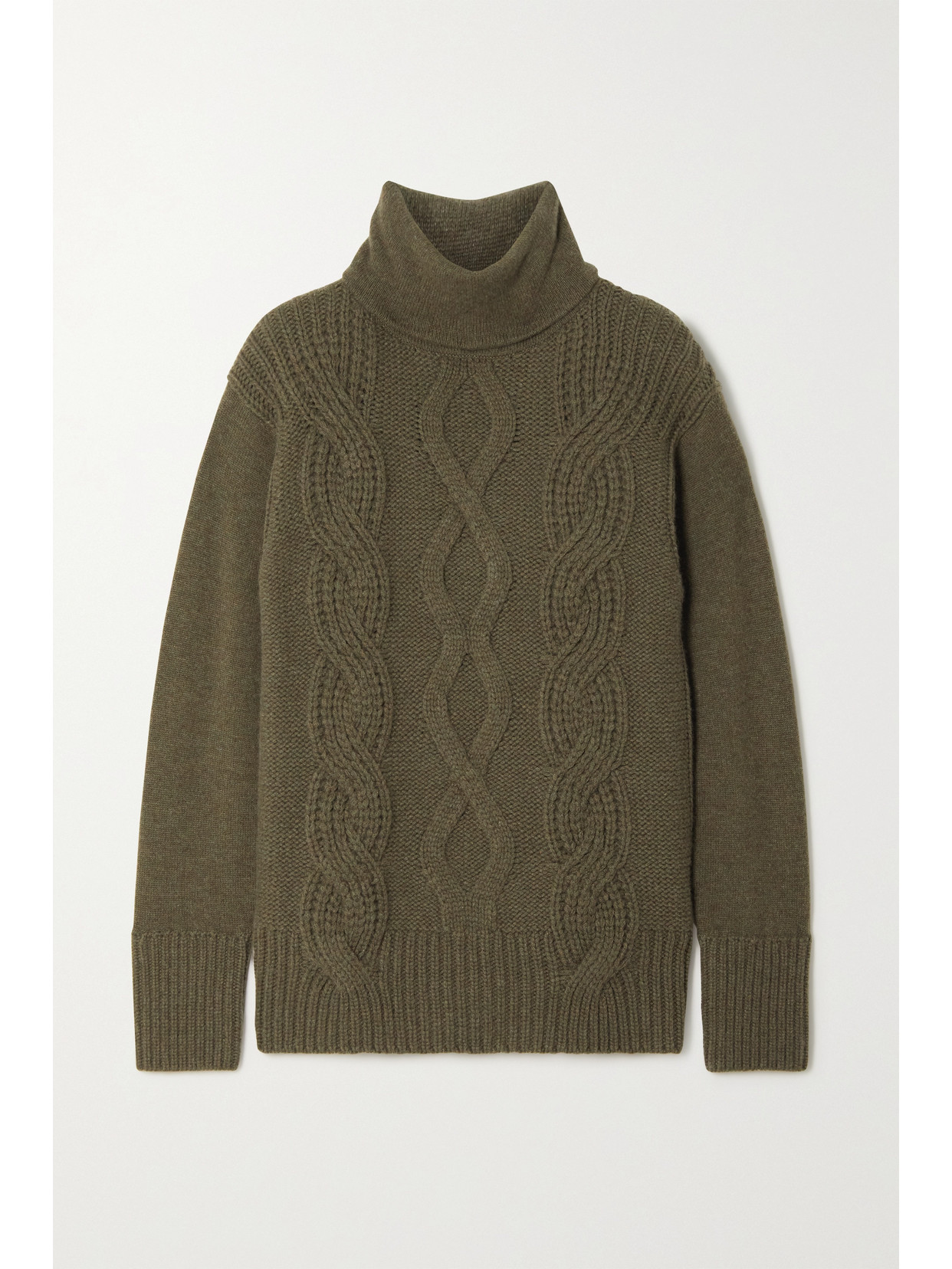 Lafayette148 Infinity Cable-knit Cashmere Turtleneck Sweater In Brown ...