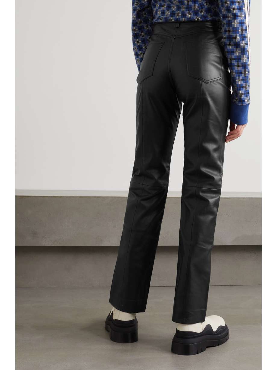 Black Lynn leather straight-leg pants | REMAIN BIRGER CHRISTENSEN | NET ...