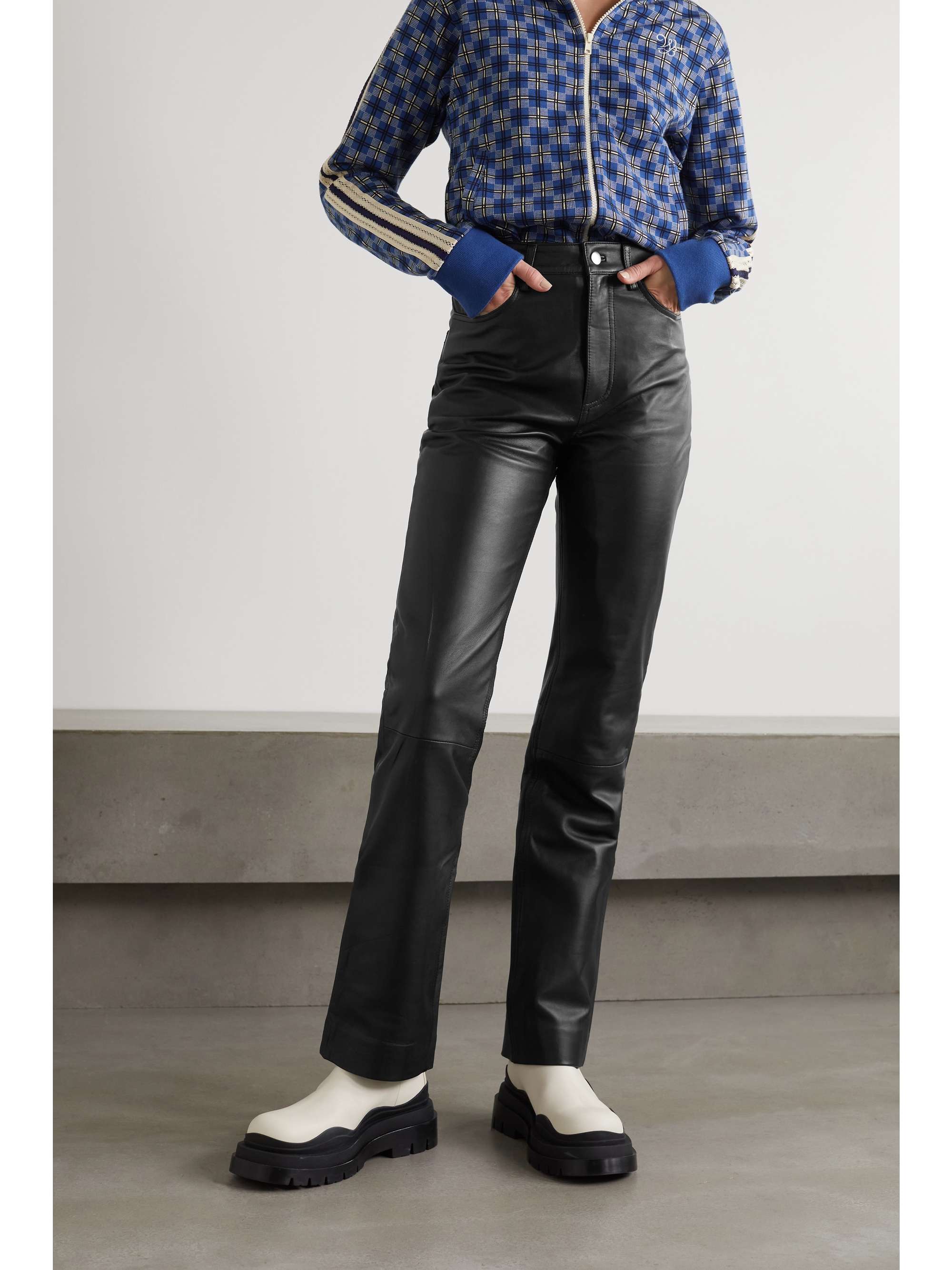 Black Lynn leather straight-leg pants | REMAIN BIRGER CHRISTENSEN | NET ...