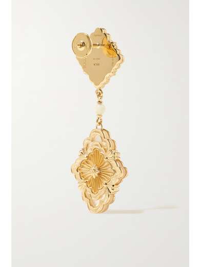 Gold Opera Tulle 18-karat gold, enamel and diamond earrings ...