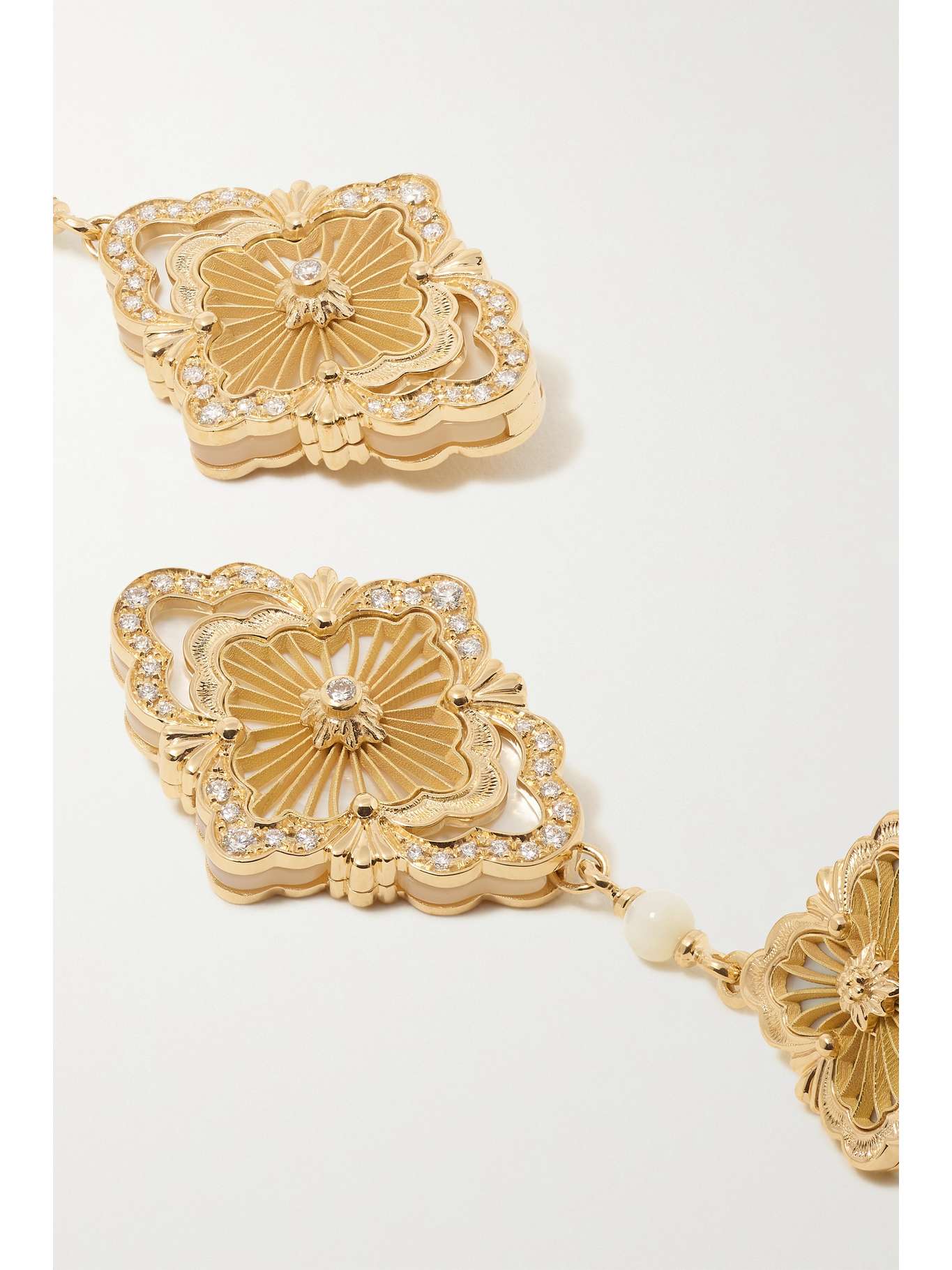 Gold Opera Tulle 18-karat gold, enamel and diamond earrings ...