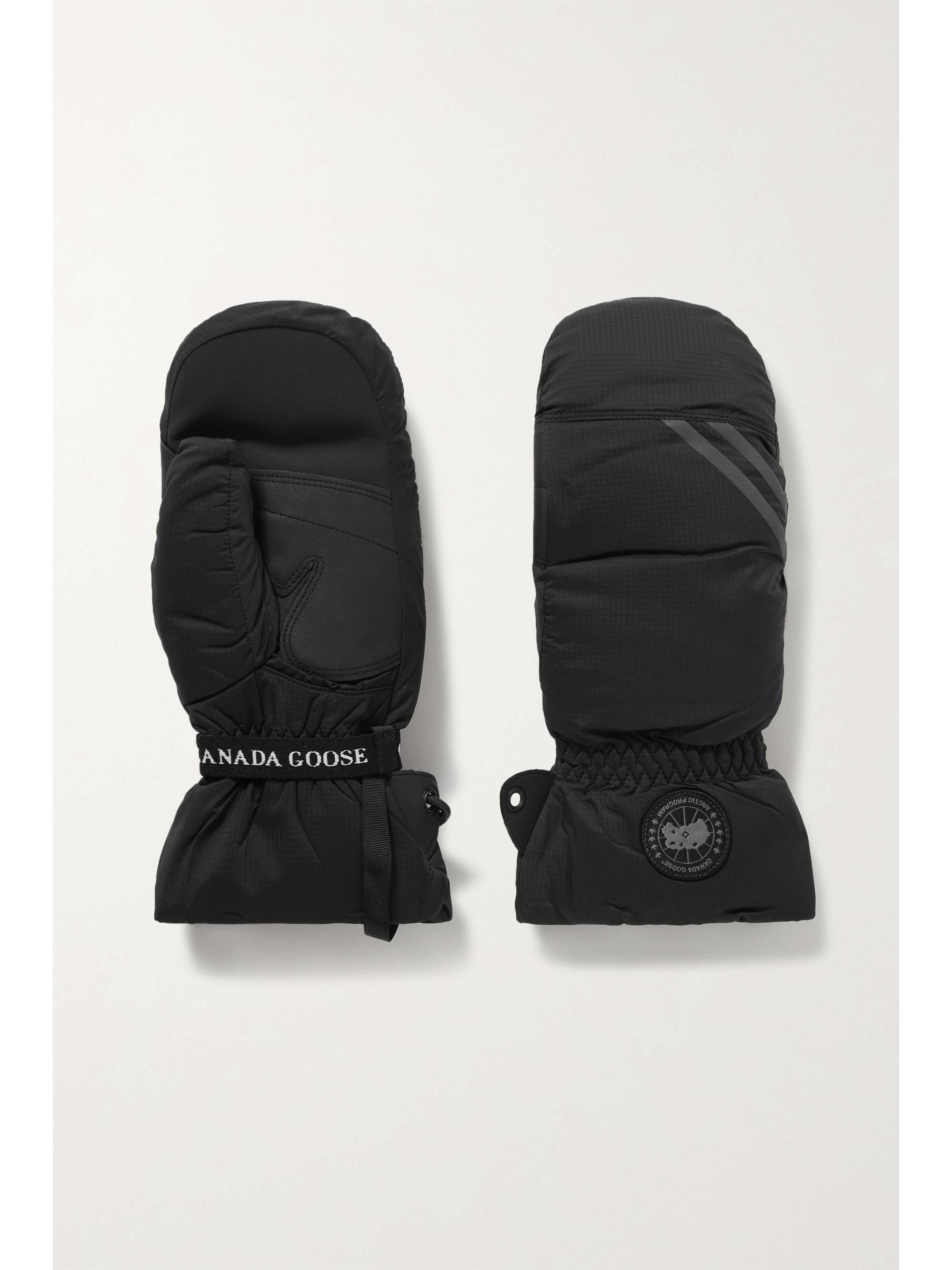 CANADA GOOSE Hybridge appliquéd ripstop down mittens | NET-A-PORTER