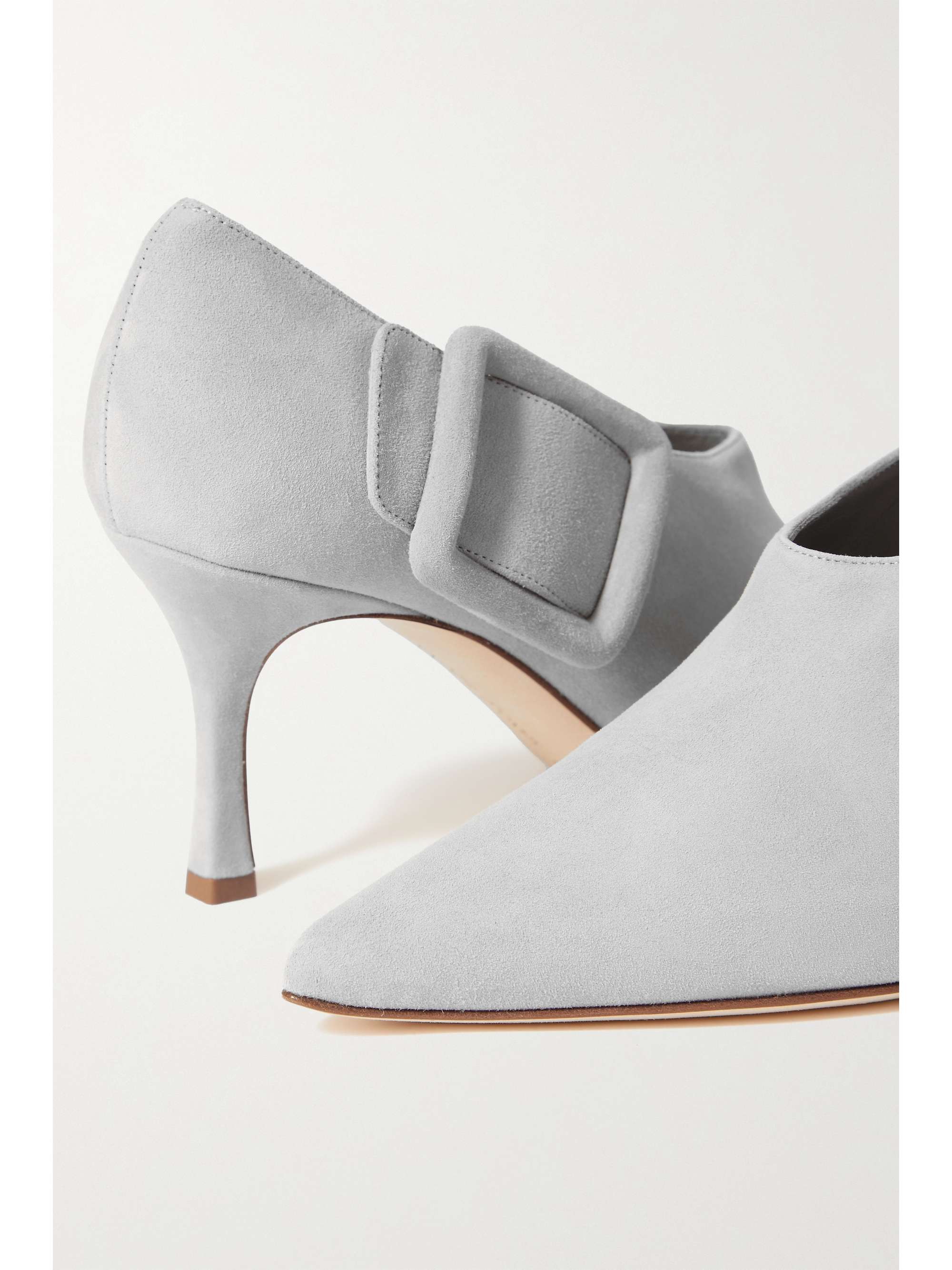 MANOLO BLAHNIK Ronie 70 buckled suede ankle boots | NET-A-PORTER