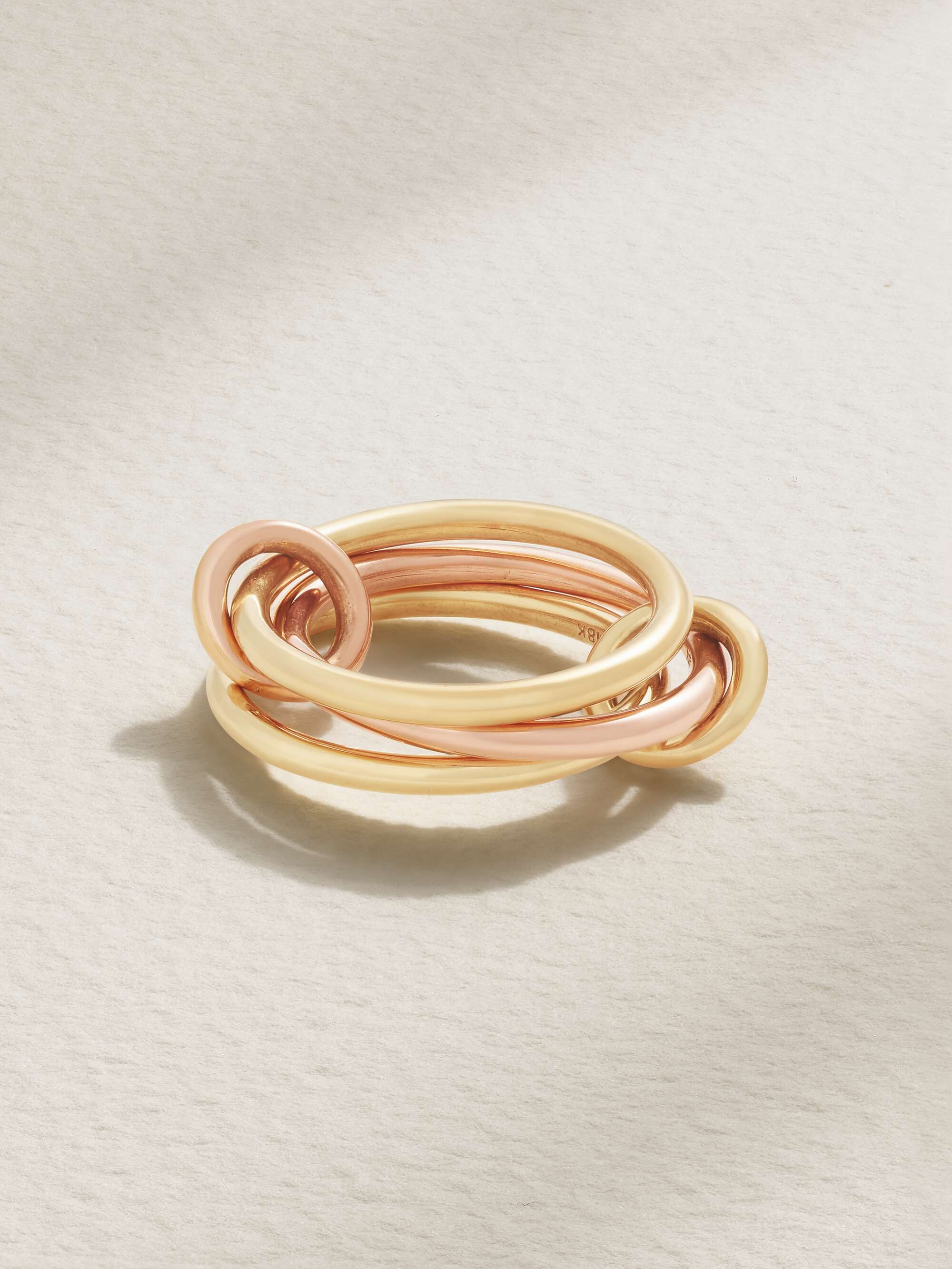 SPINELLI KILCOLLIN Solarium set of three 18-karat yellow and rose gold ...