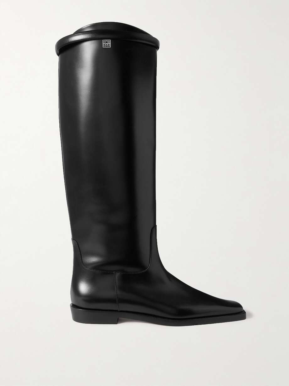 Black The Riding leather knee boots | TOTÊME | NET-A-PORTER
