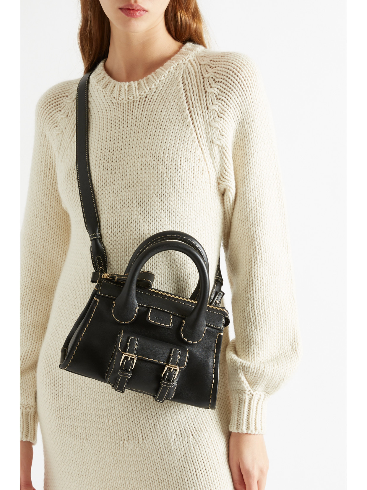 Chloé Edith Small Leather Tote In Black | ModeSens