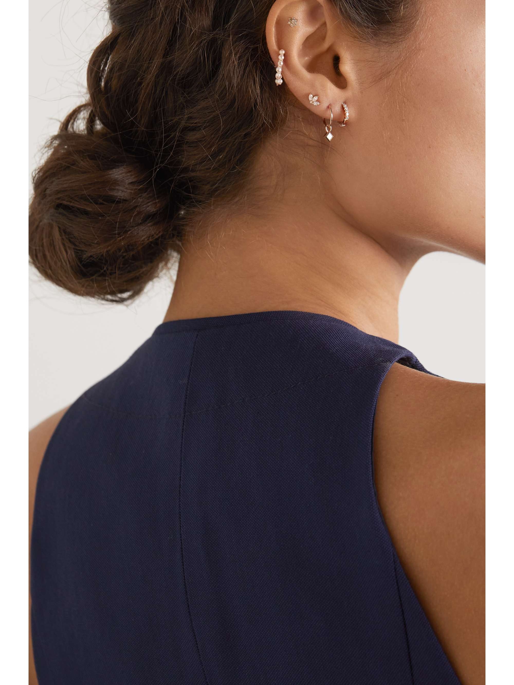 MARIA TASH Eternity 6.5mm 18-karat rose gold diamond hoop earring | NET ...