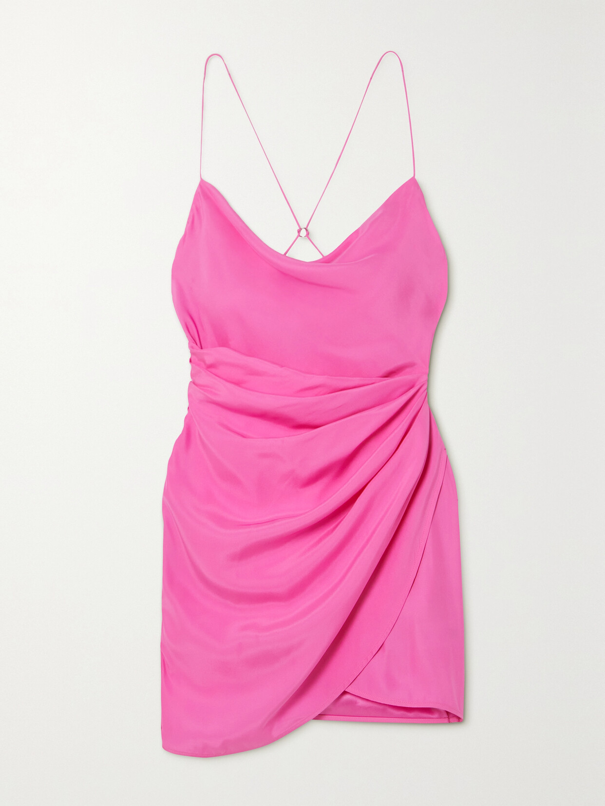 Gauge81 Shiroi Open-back Wrap-effect Duchesse Silk-satin Mini Dress In ...