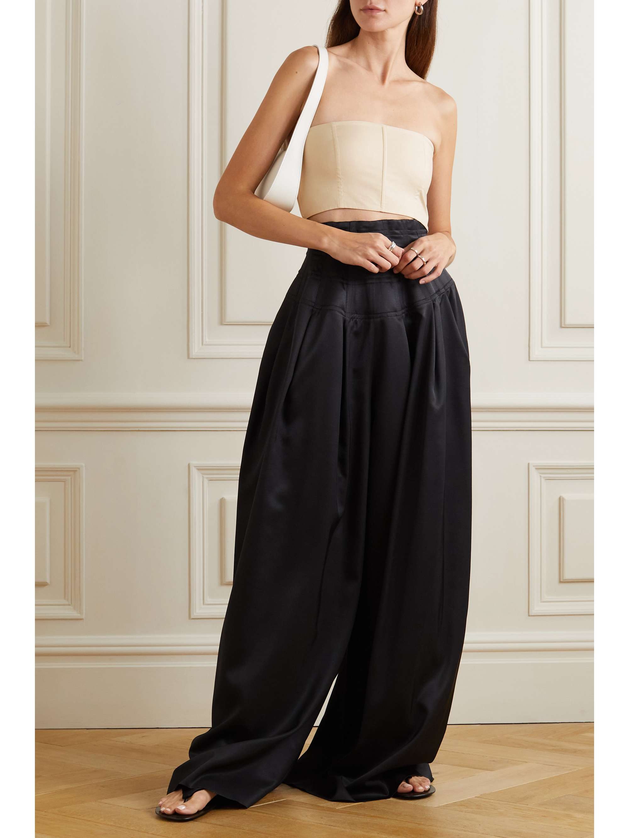 THE ROW Hilde strapless cropped cotton-poplin bustier top THE ROW Hilde strapless cropped cotton-poplin bustier top