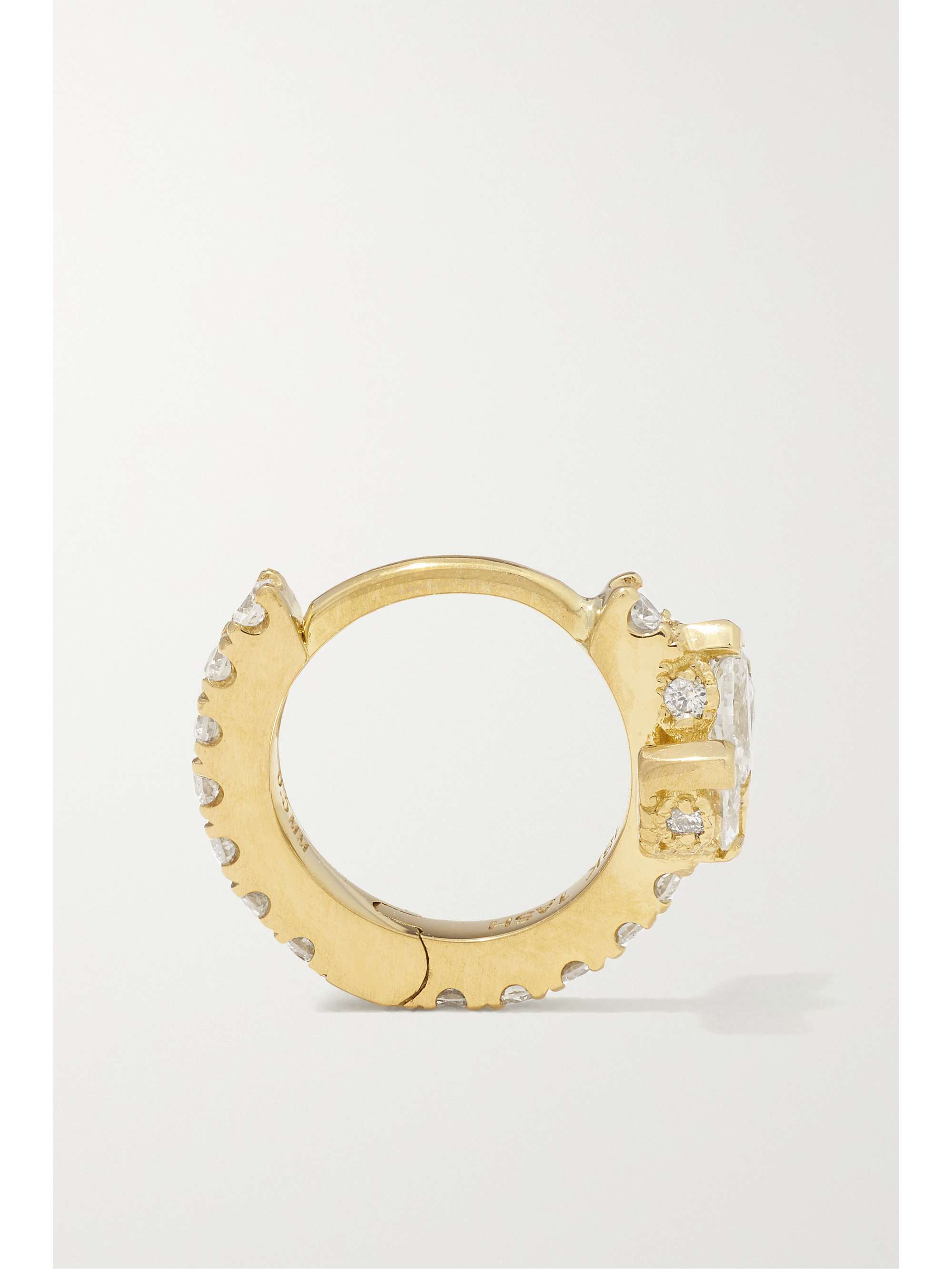 MARIA TASH Lotus 6.5mm 18-karat gold diamond single hoop earring | NET ...