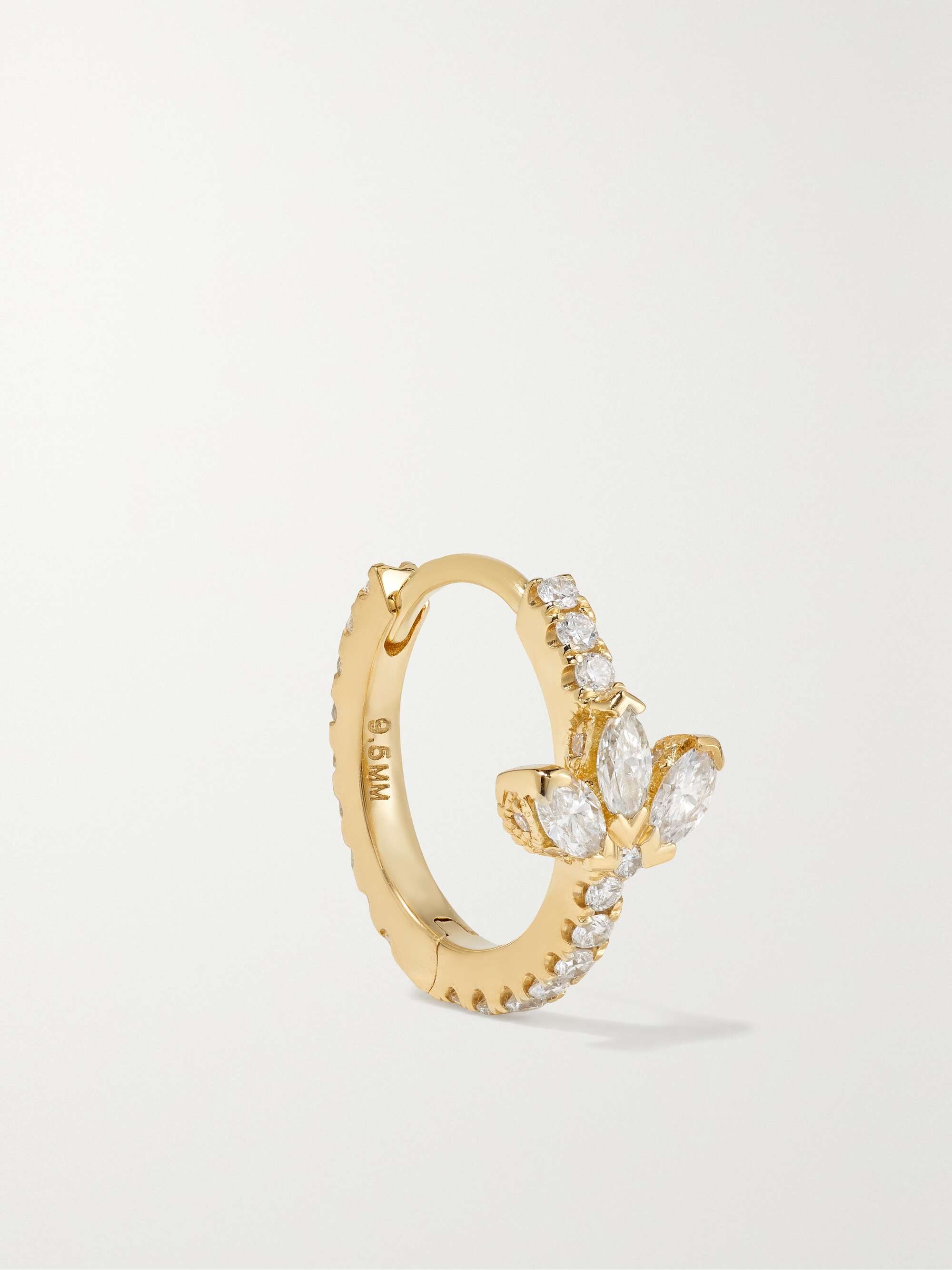 MARIA TASH Lotus 9.5mm 18-karat gold diamond single hoop earring | NET ...