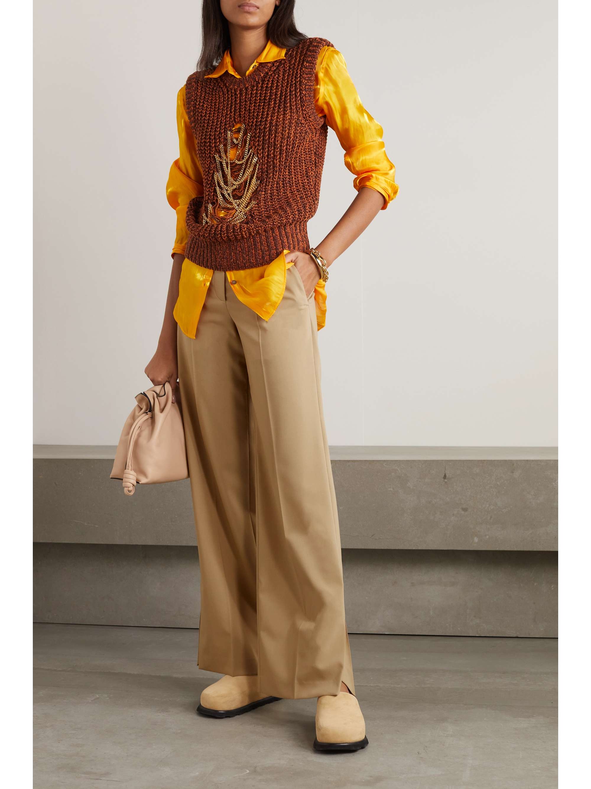 LOEWE Pleated wool-blend wide-leg pants | NET-A-PORTER