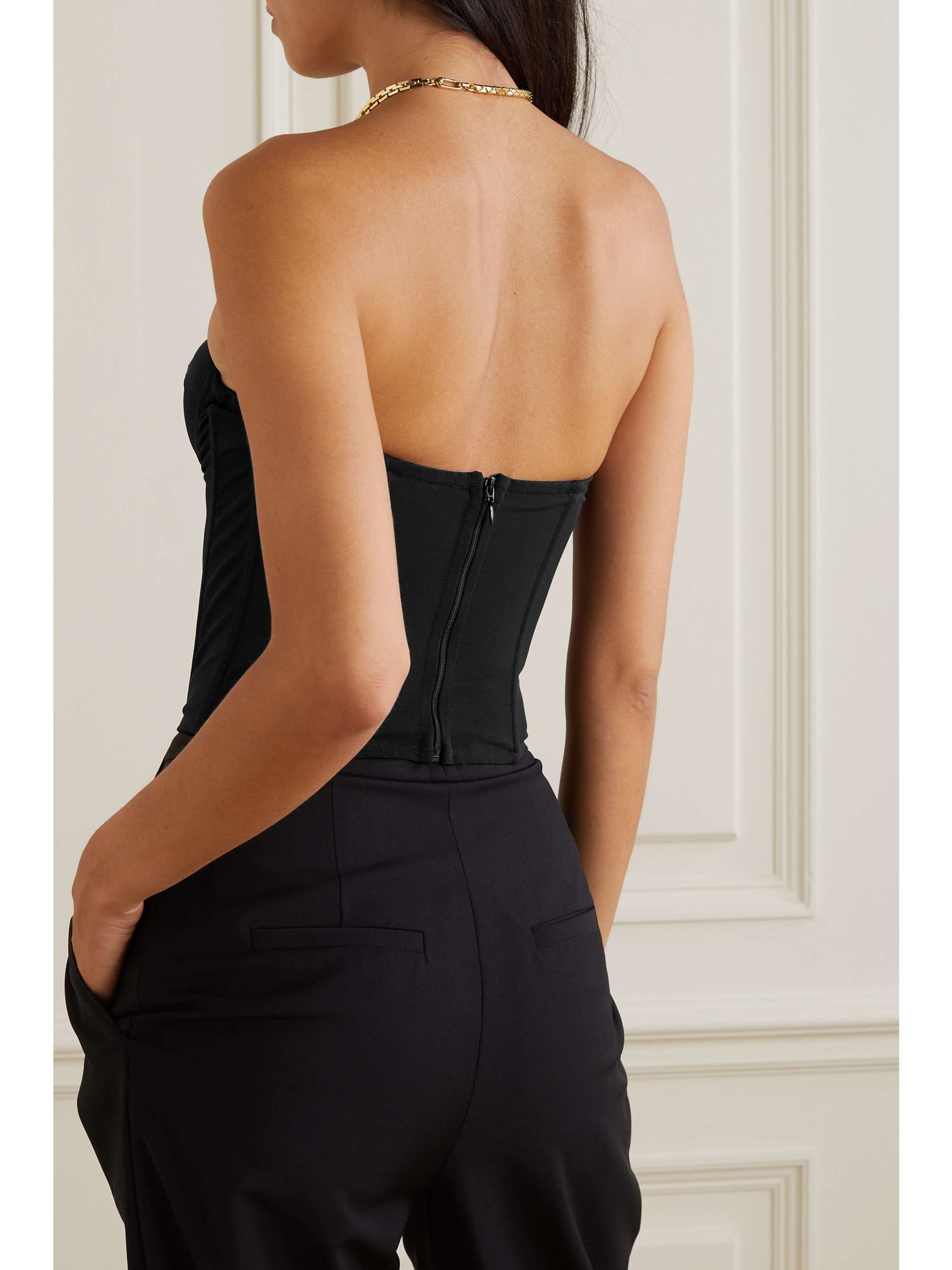 Black Tulle bustier top | ROSAMOSARIO | NET-A-PORTER