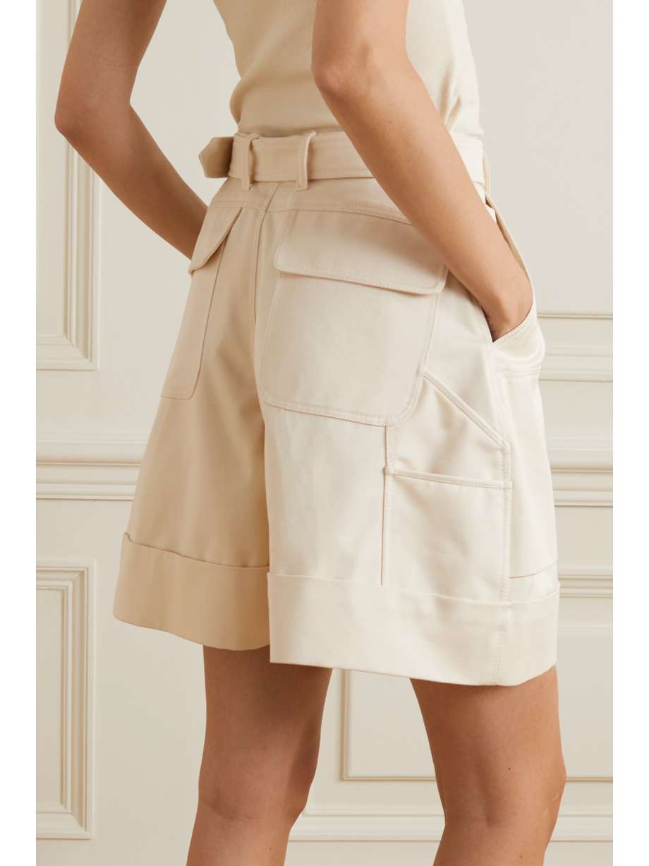 Cream Belted cotton-drill cargo shorts | SIMONE ROCHA | NET-A-PORTER