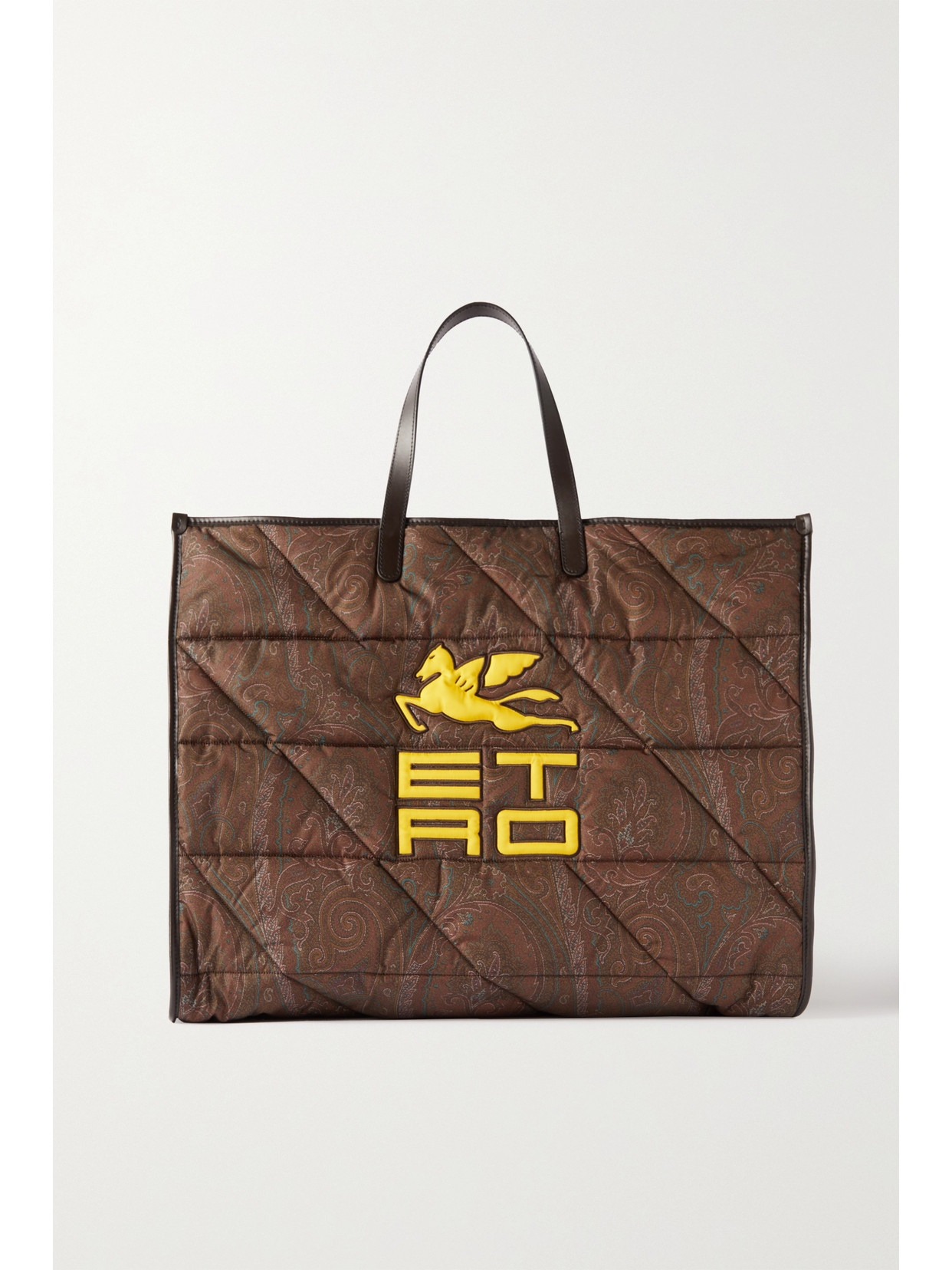 Etro Globtter Oversized Leather-trimmed Appliquéd Quilted Shell Tote In ...