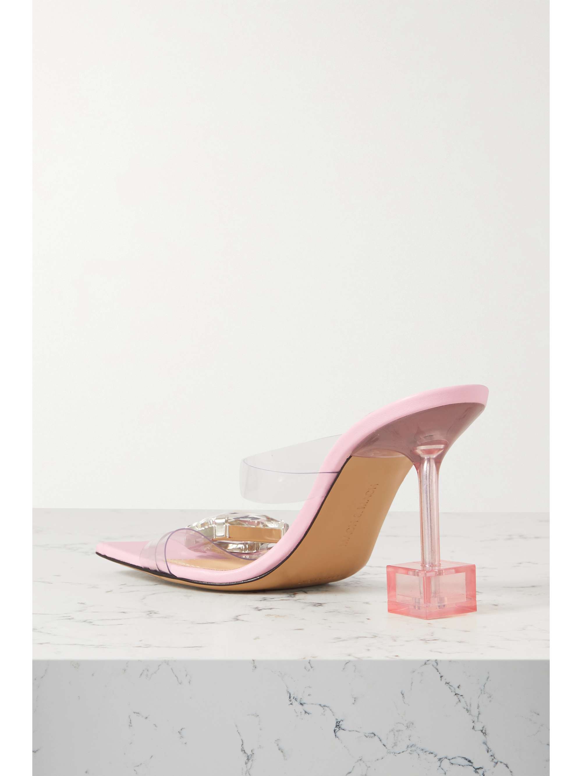 MACH & MACH Crystal-embellished PVC mules | NET-A-PORTER