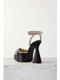 MACH & MACH Double Bow crystal-embellished satin platform pumps | NET-A ...