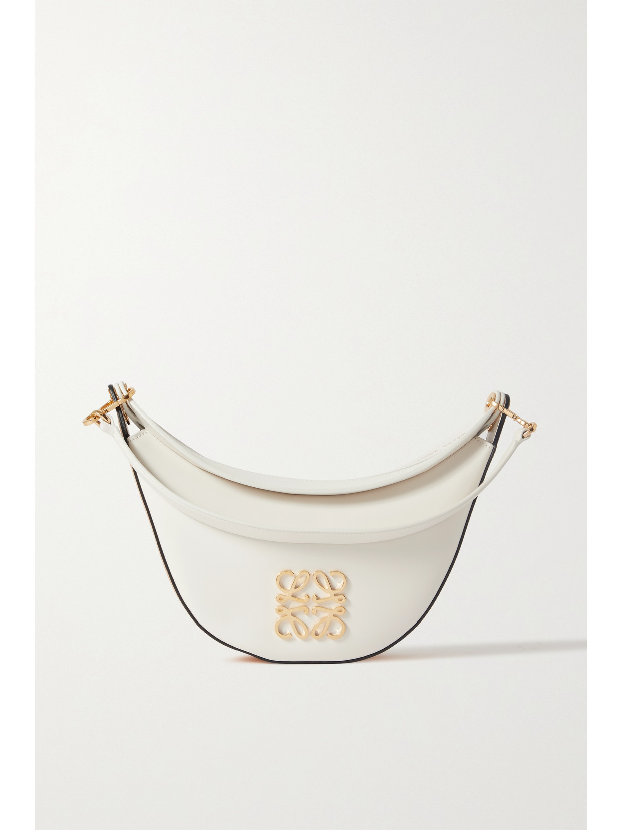 Loewe Luna Anagram Small Embellished Leather Shoulder Bag In White ...