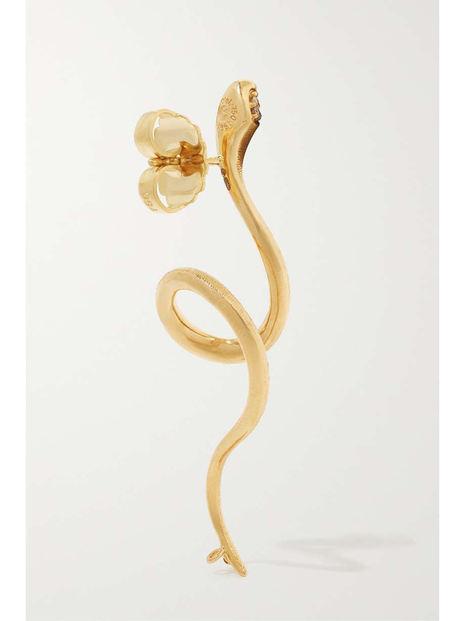 OLE LYNGGAARD COPENHAGEN Snakes 18-karat gold diamond earring | NET-A-PORTER