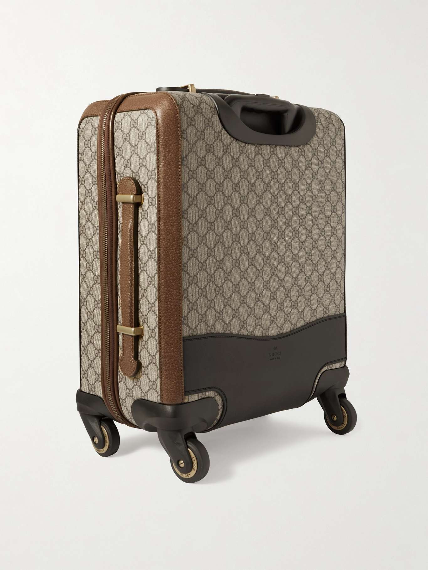 GUCCI Savoy leather-trimmed printed coated-canvas suitcase | NET-A-PORTER