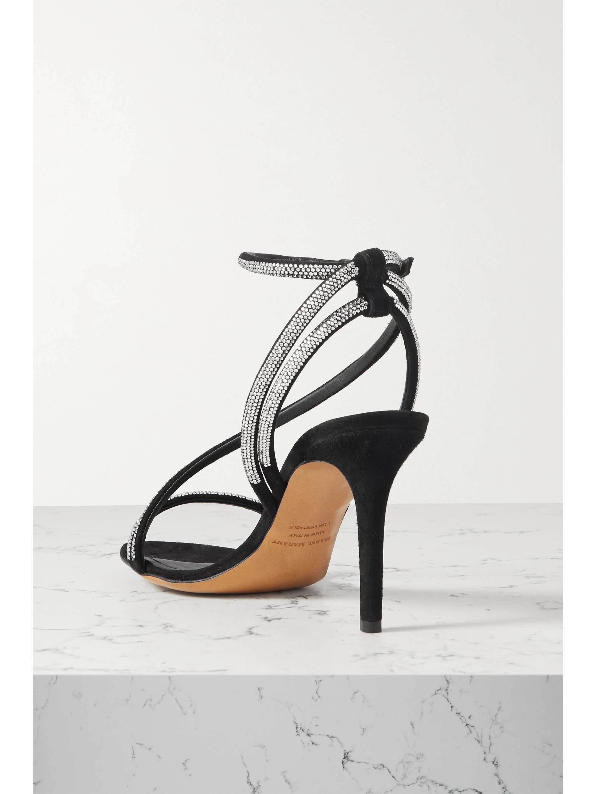 ISABEL MARANT Atria crystal-embellished suede sandals | NET-A-PORTER