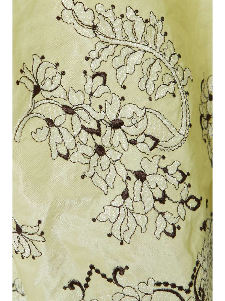 Yellow Kara belted embroidered satin maxi dress | ERDEM | NET-A-PORTER