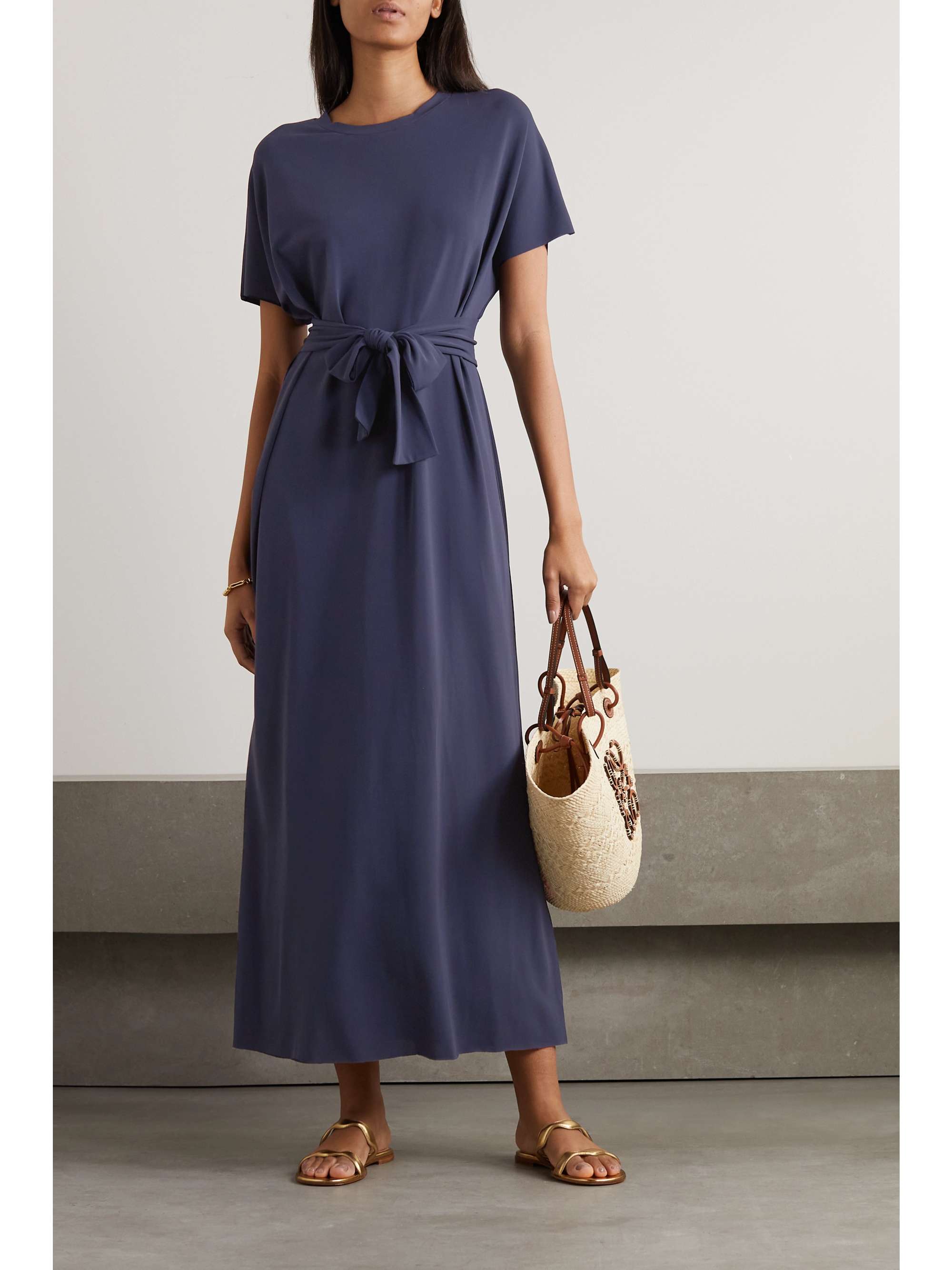 Navy Lana belted stretch-jersey maxi dress | ERES | NET-A-PORTER