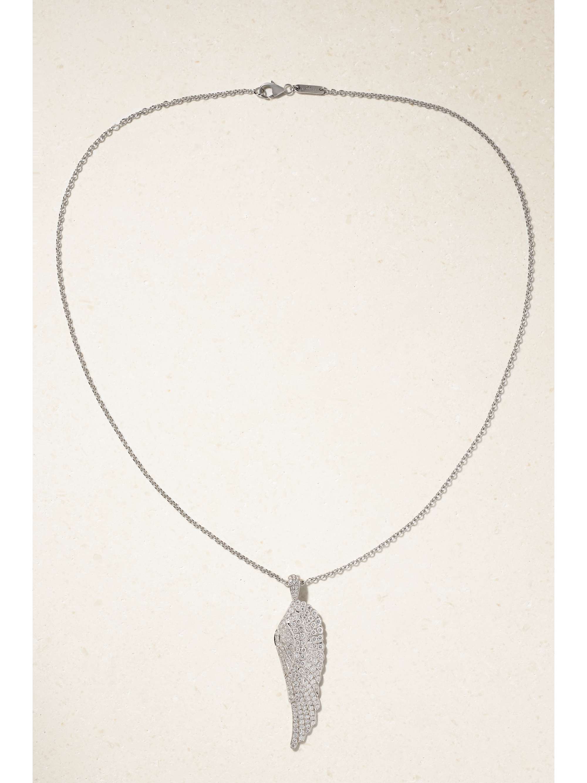 GARRARD Wings 18-karat white gold diamond necklace | NET-A-PORTER