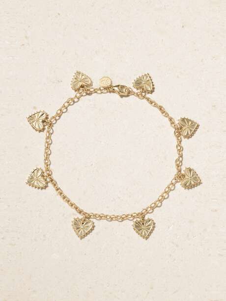 MARLO LAZ Agape 14-karat gold diamond anklet | NET-A-PORTER