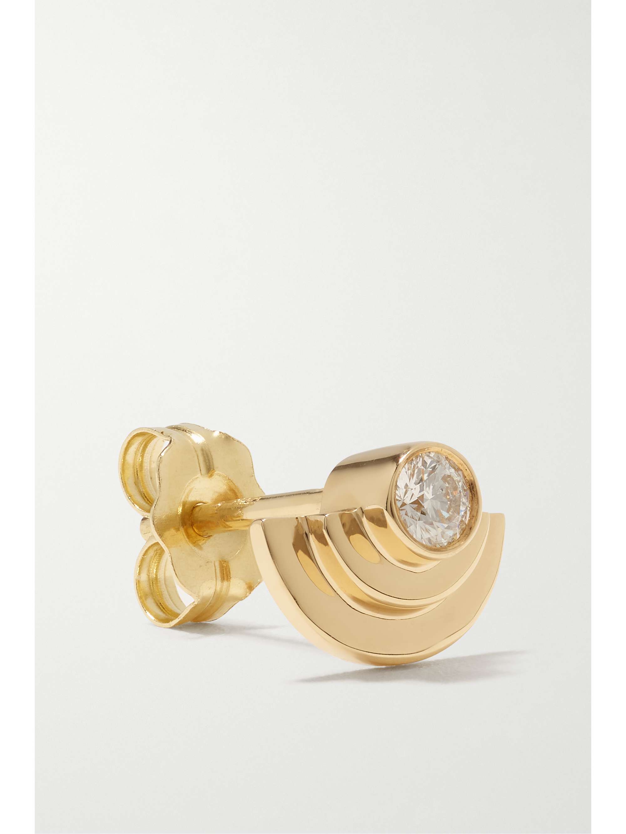 AZLEE Petite Staircase 18-karat gold diamond single earring | NET-A-PORTER