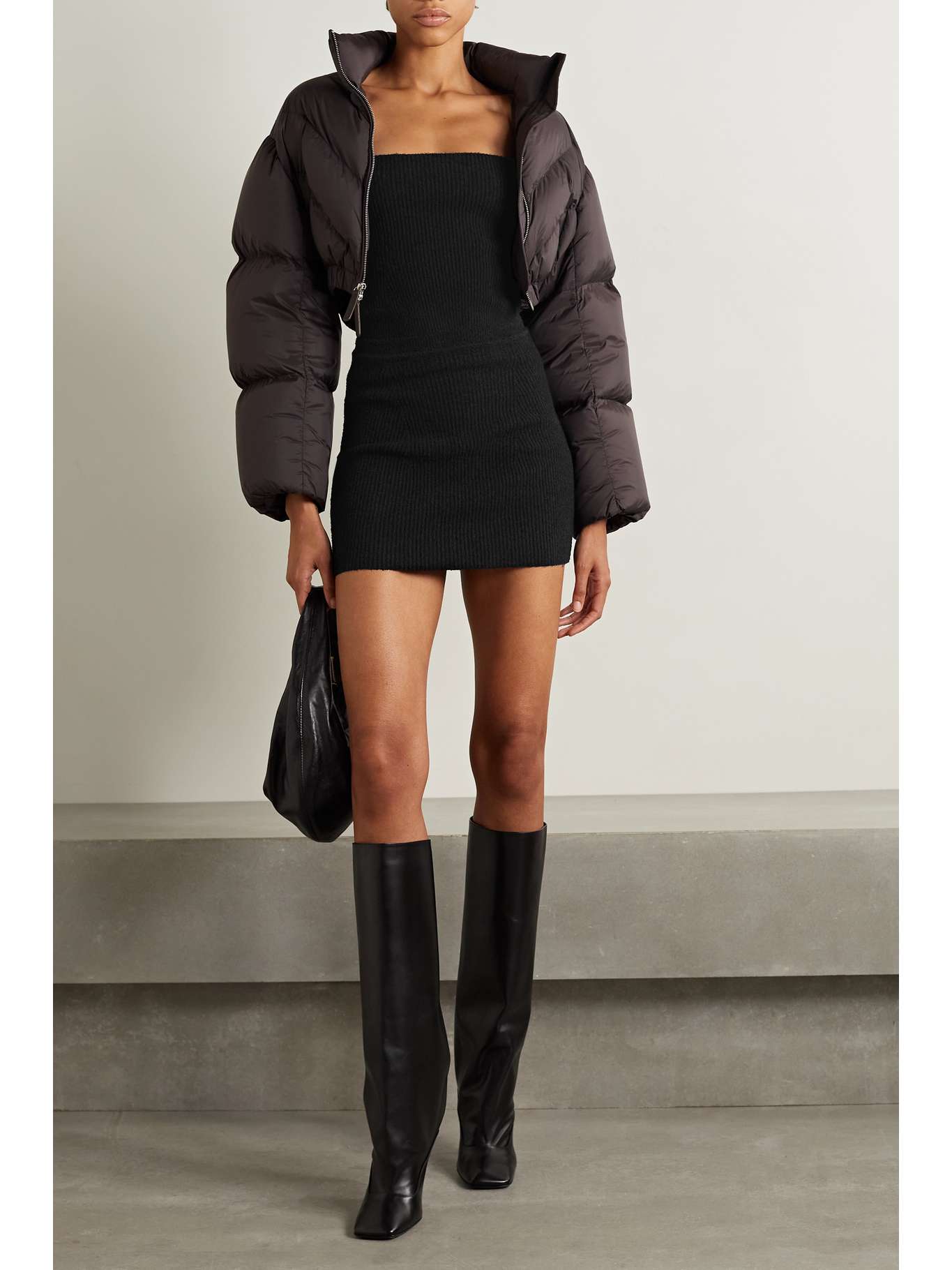 WARDROBE.NYC Ribbed cotton-blend mini skirt | NET-A-PORTER