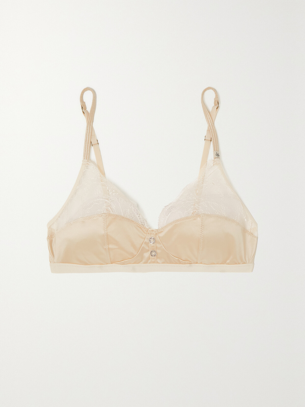 Love Stories Celia Satin And Lace Soft-cup Bra In Off-white | ModeSens
