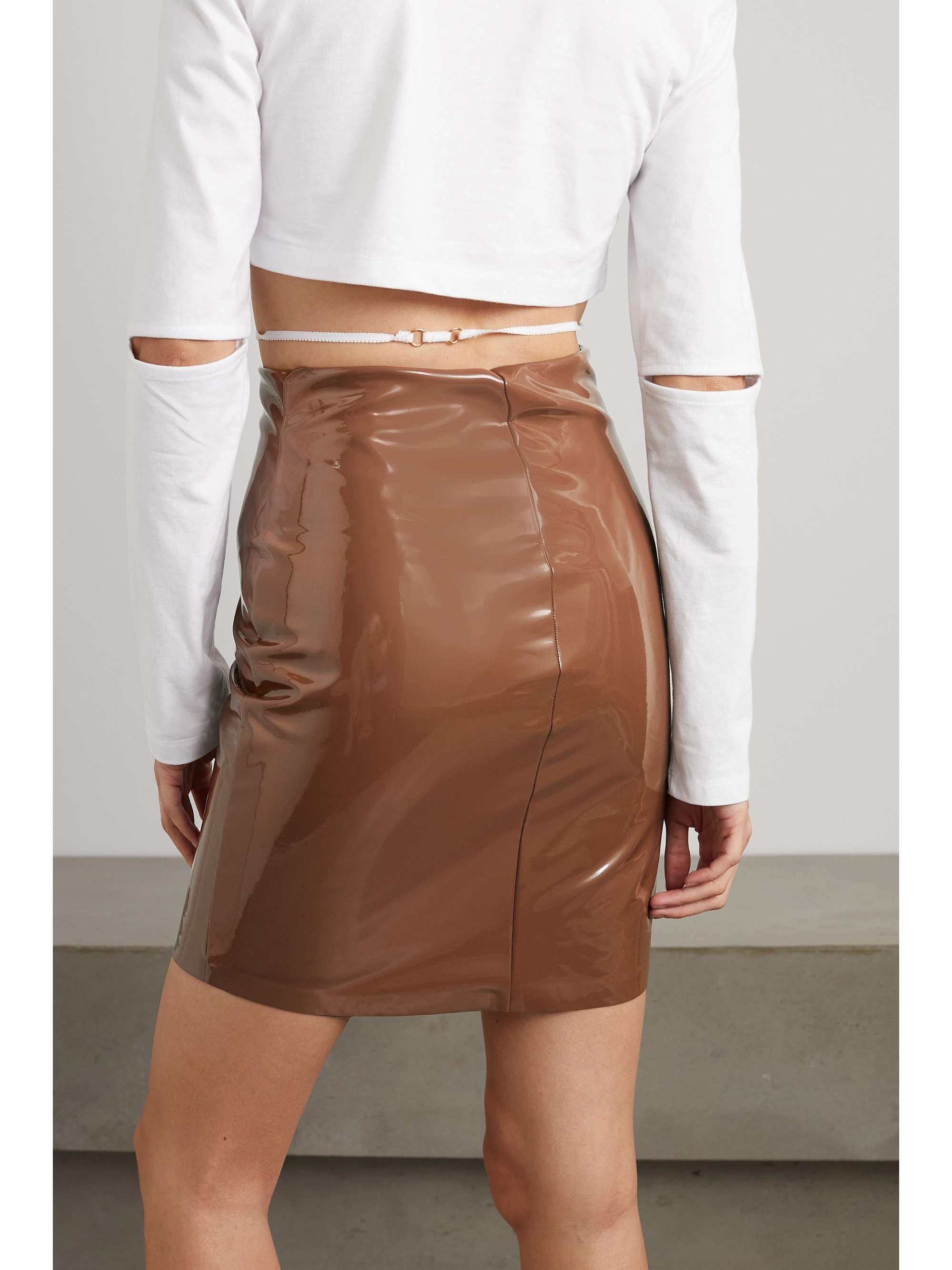 Commando Stretch Faux Patent Leather Mini Skirt Net A Porter