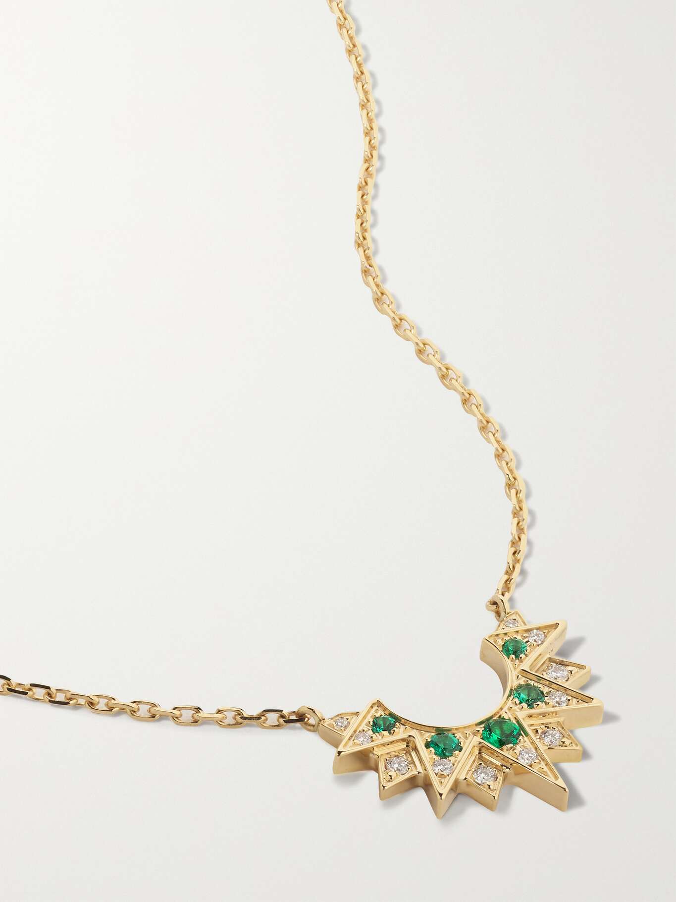 PIAGET Sunlight rose gold, emerald and diamond necklace | NET-A-PORTER
